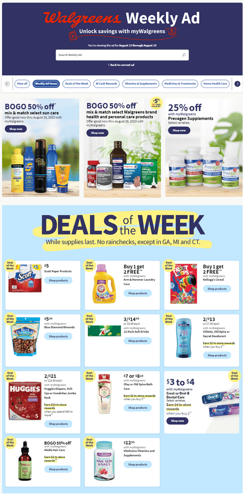 Walgreens Weekly Ad Aug 13 – Aug 19, 2023