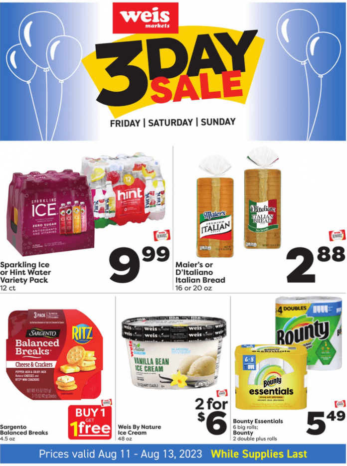 Weis Markets Three-Day Ad Aug 11 – Aug 13, 2023