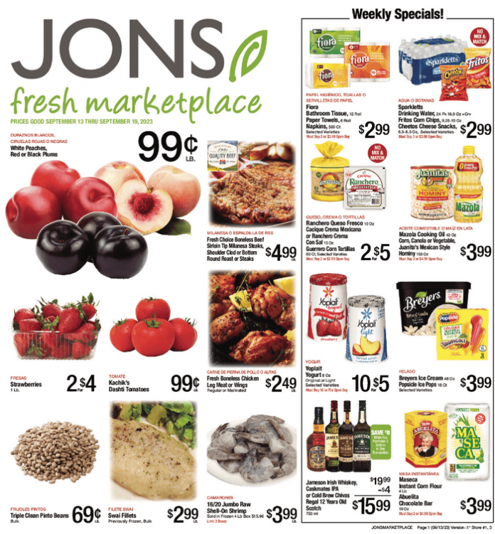 Jons Weekly Ad Sep 13 – Sep 19, 2023