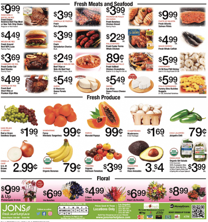 Jons Weekly Ad Sep 13 – Sep 19, 2023