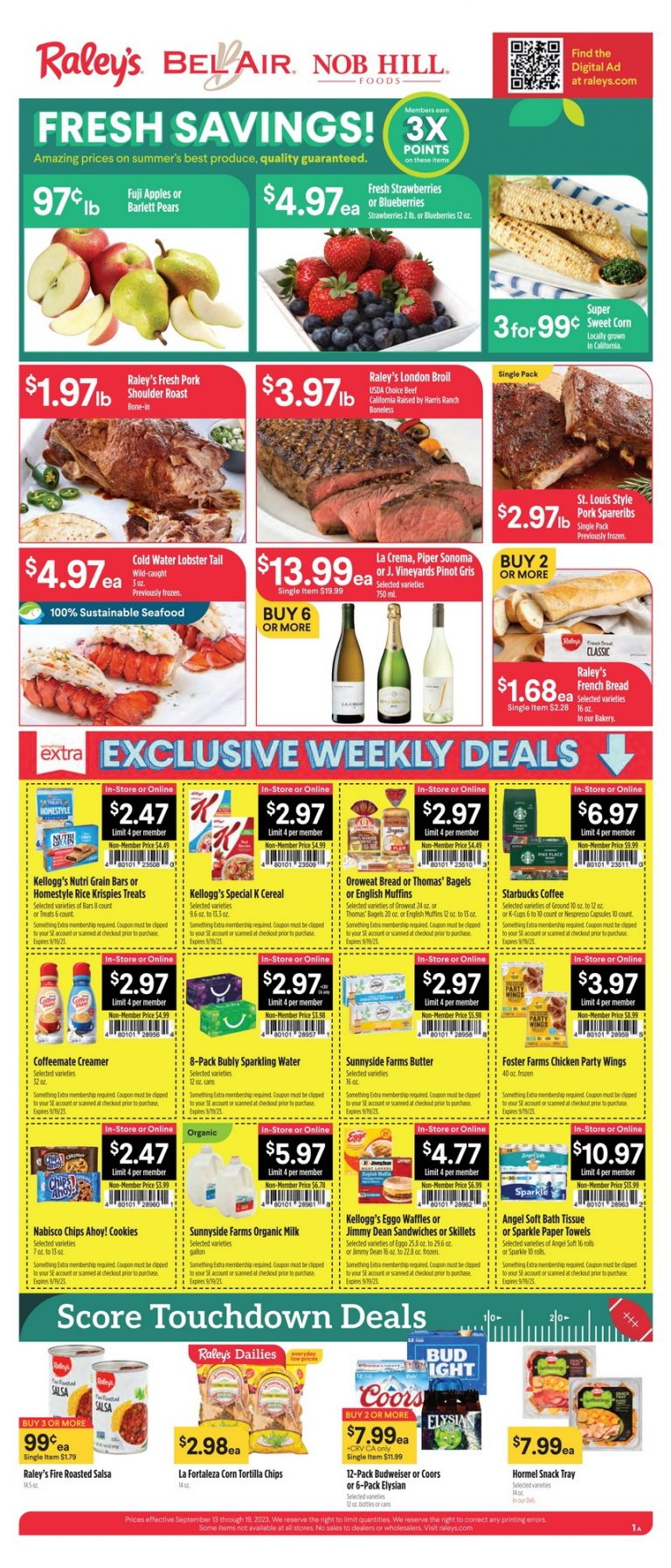 Raley's Supermarkets Weekly Ad Sep 13 – Sep 19, 2023