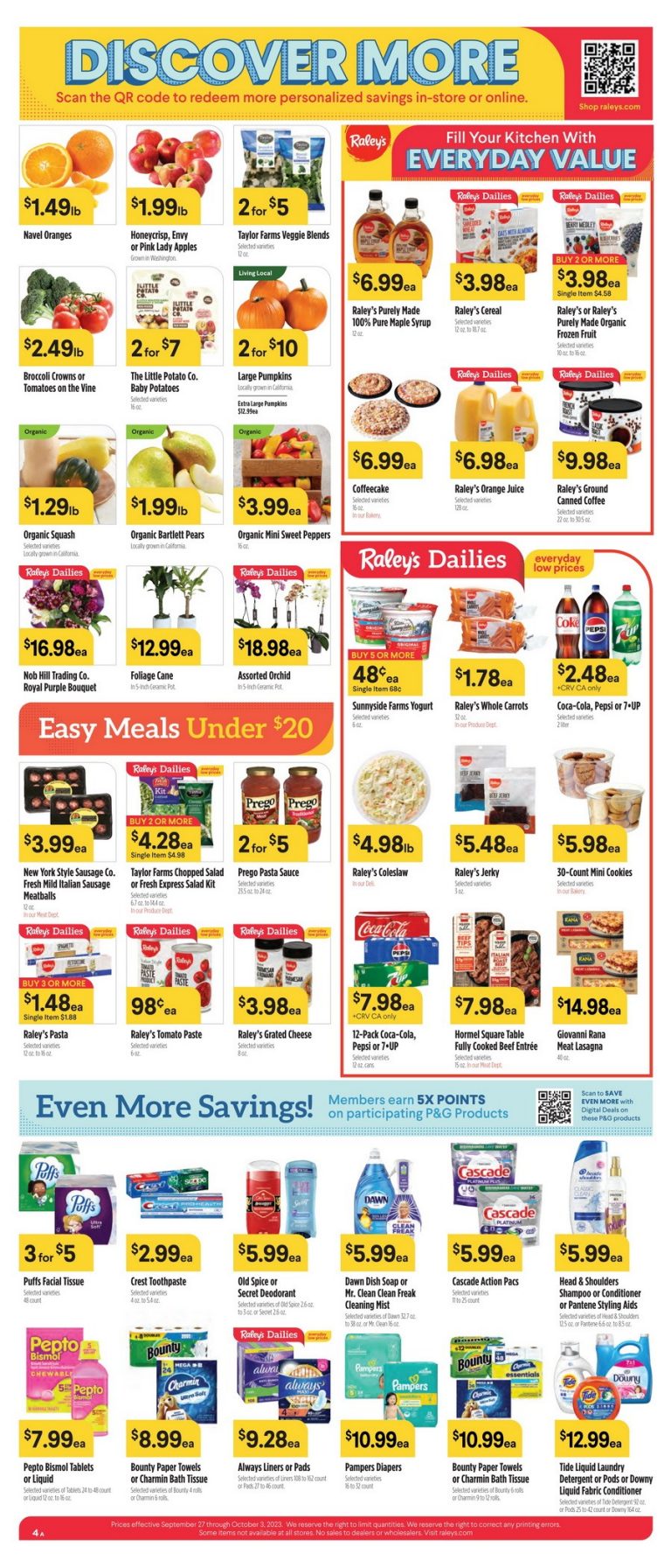 Raley's Supermarkets Weekly Ad Sep 27 – Oct 03, 2023