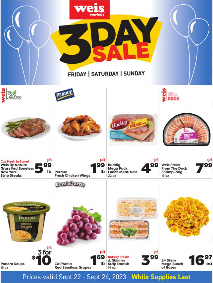 Weis Markets Three Day Ad Sep 22 – Sep 24, 2023