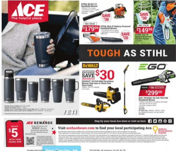 Ace Hardware Weekly Ad Oct 01 – Oct 31, 2023
