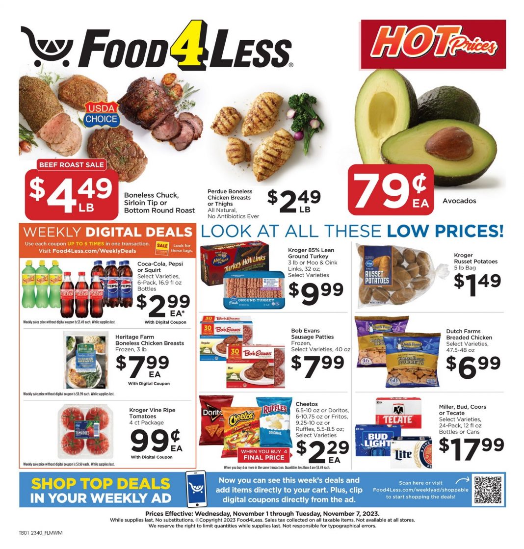 Food 4 Less Weekly Ad Nov 01 – Nov 07, 2023