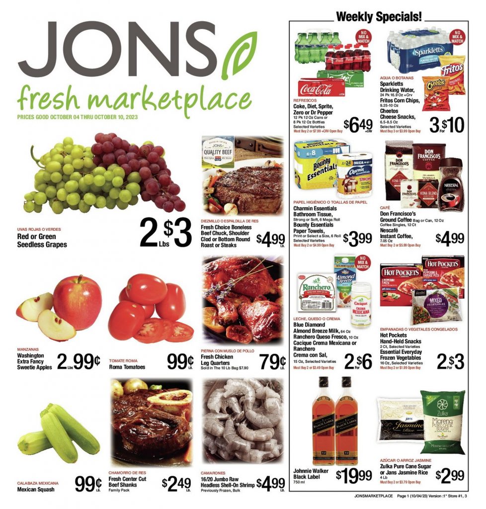 Jons Weekly Ad Oct 04 – Oct 10, 2023