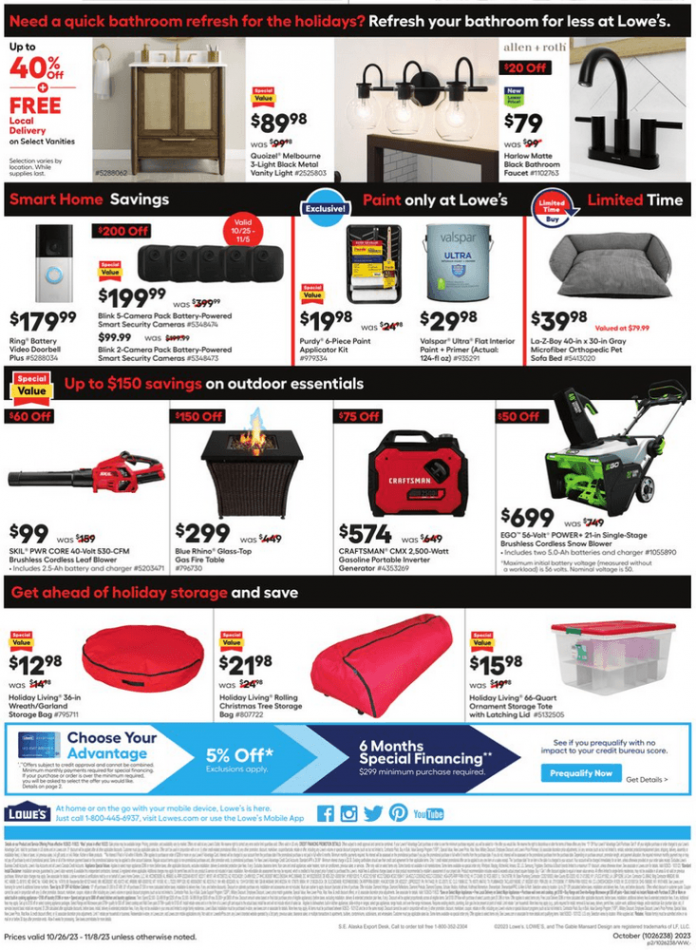 Lowe's Weekly Ad Oct 26 – Nov 08, 2023 (Black Friday Promotion Included)