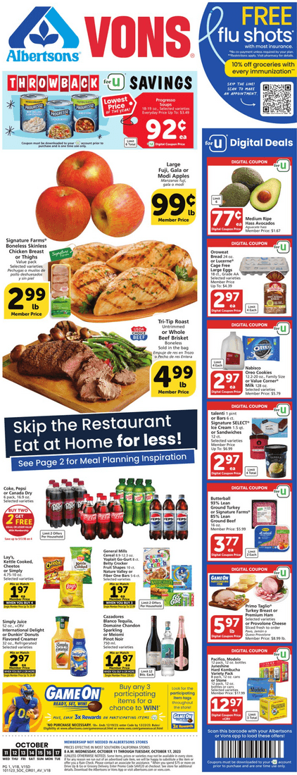 Vons Weekly Ad Oct 11 – Oct 17, 2023