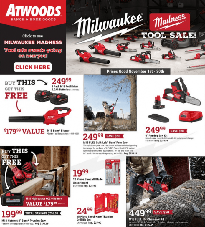 Atwoods Tool Ad Sale Nov 01 – Nov 30, 2023