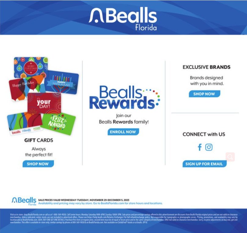 Bealls Weekly Ad Nov 29 – Dec 05, 2023