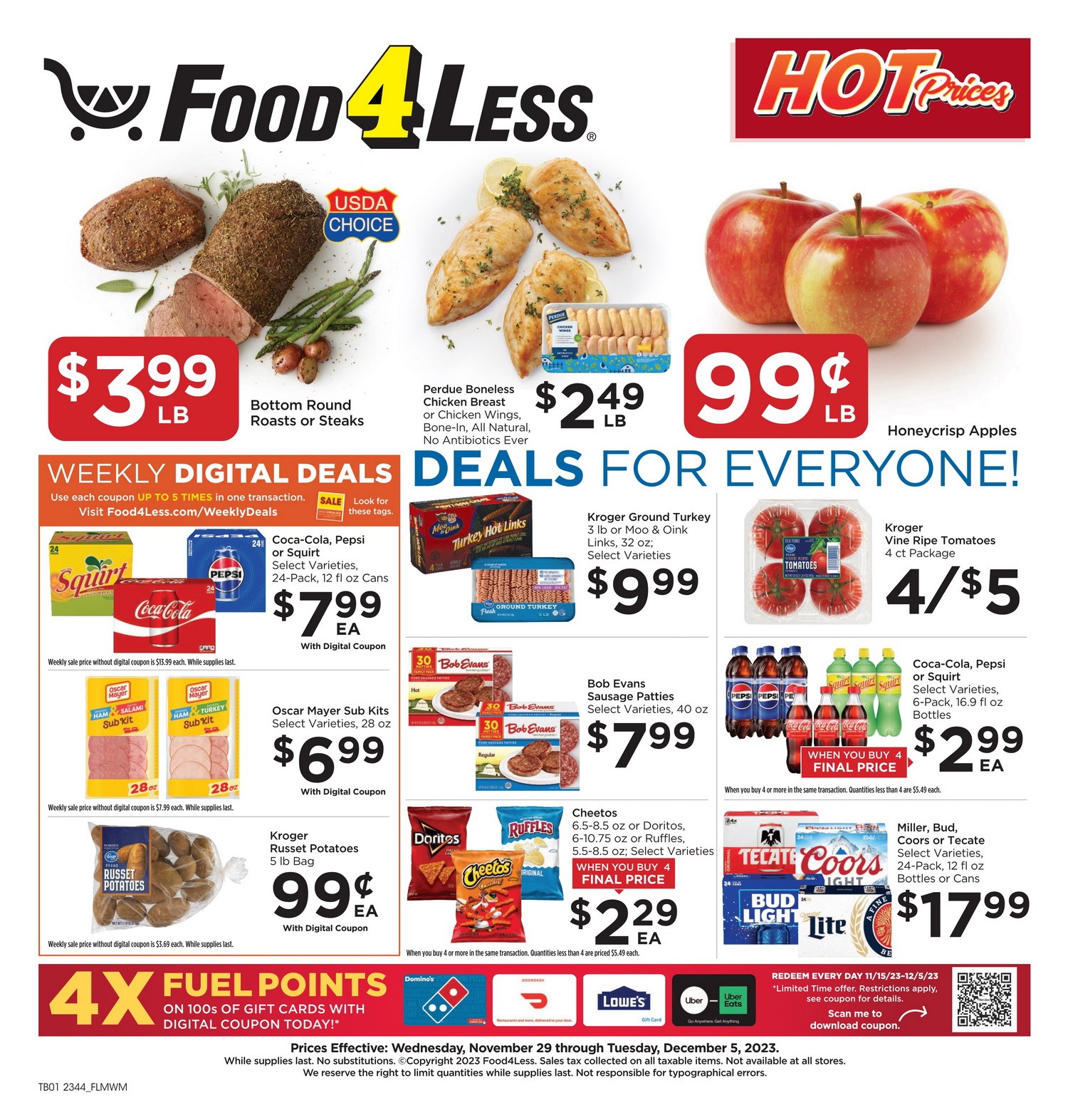Food 4 Less Weekly Ad Nov 29 – Dec 05, 2023