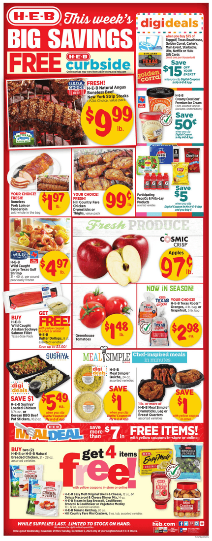 HEB Weekly Ad Nov 29 – Dec 05, 2023