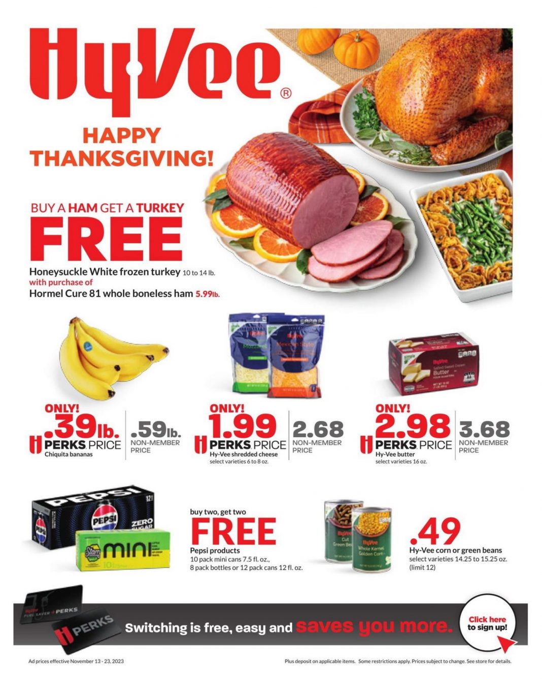 Hy-Vee Happy Thanksgiving Ad Nov 13 – Nov 23, 2023