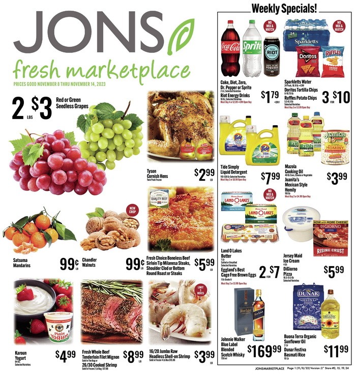 Jons Weekly Ad Nov 08 – Nov 14, 2023