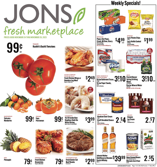 Jons Weekly Ad Nov 24 – Nov 28, 2023