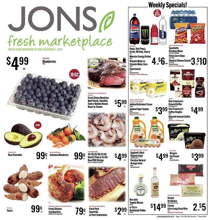 Jons Weekly Ad Nov 29 – Dec 05, 2023