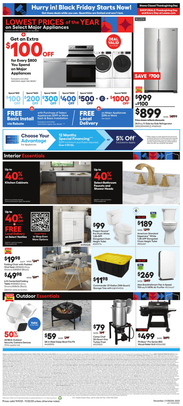 Lowe's Black Friday Ad Nov 09 – Nov 22, 2023