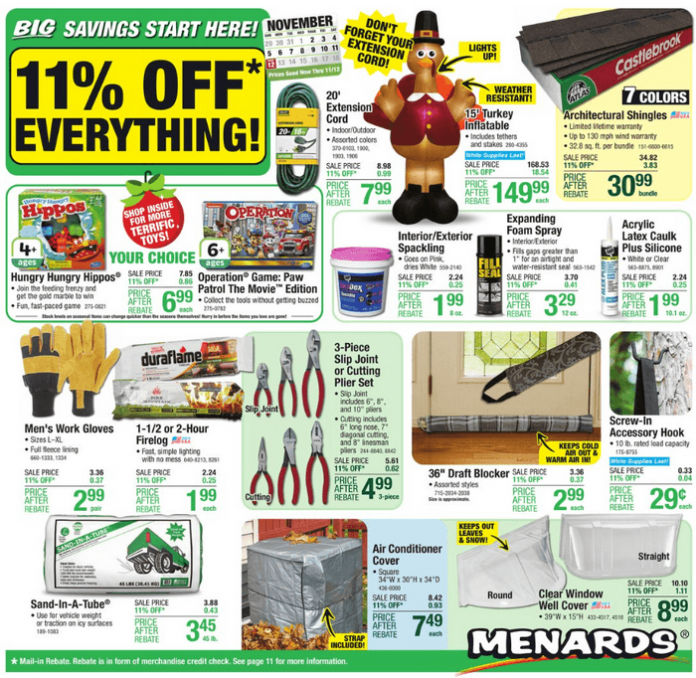 Menards Weekly Ad Nov 02 – Nov 12, 2023