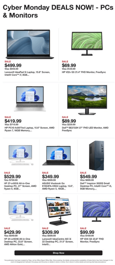 Office Depot Cyber Monday Deals Nov 27 – Dec 03, 2023