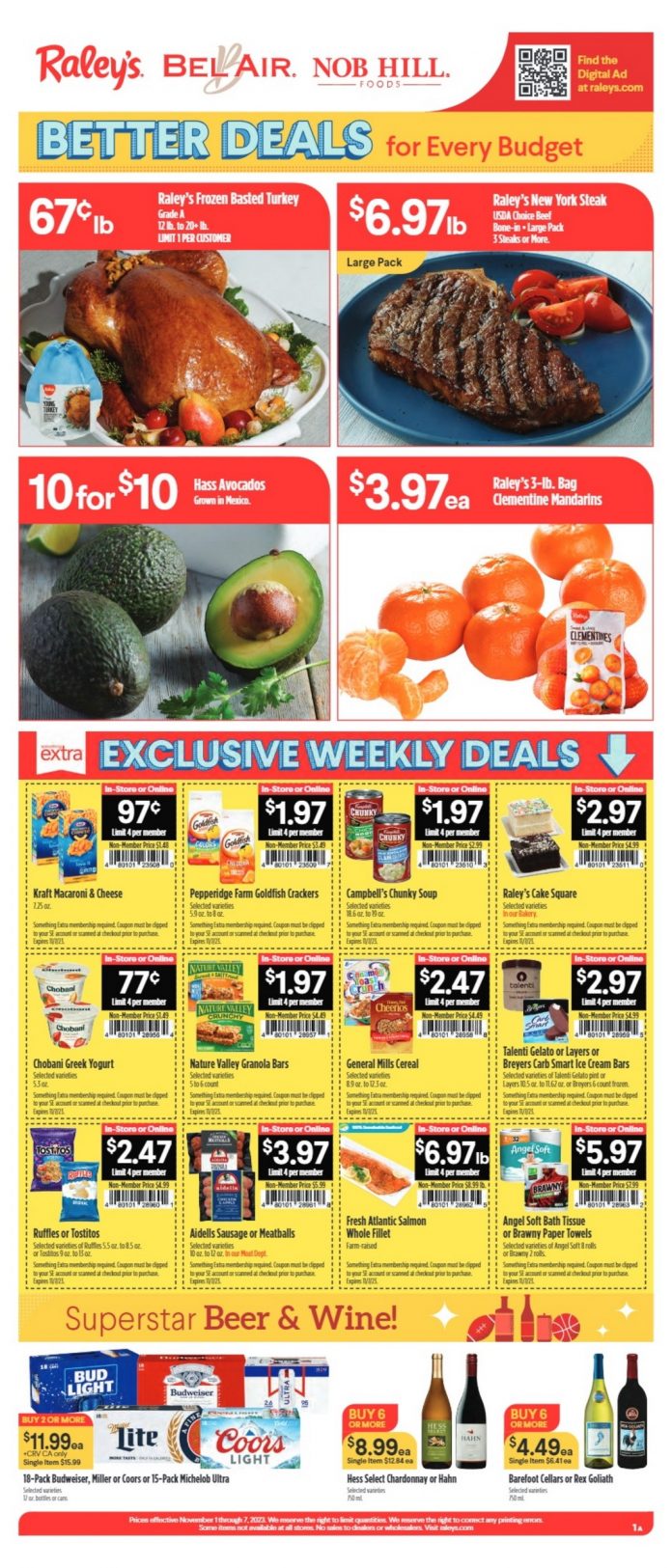 Raley's Supermarkets Weekly Ad Nov 01 – Nov 07, 2023