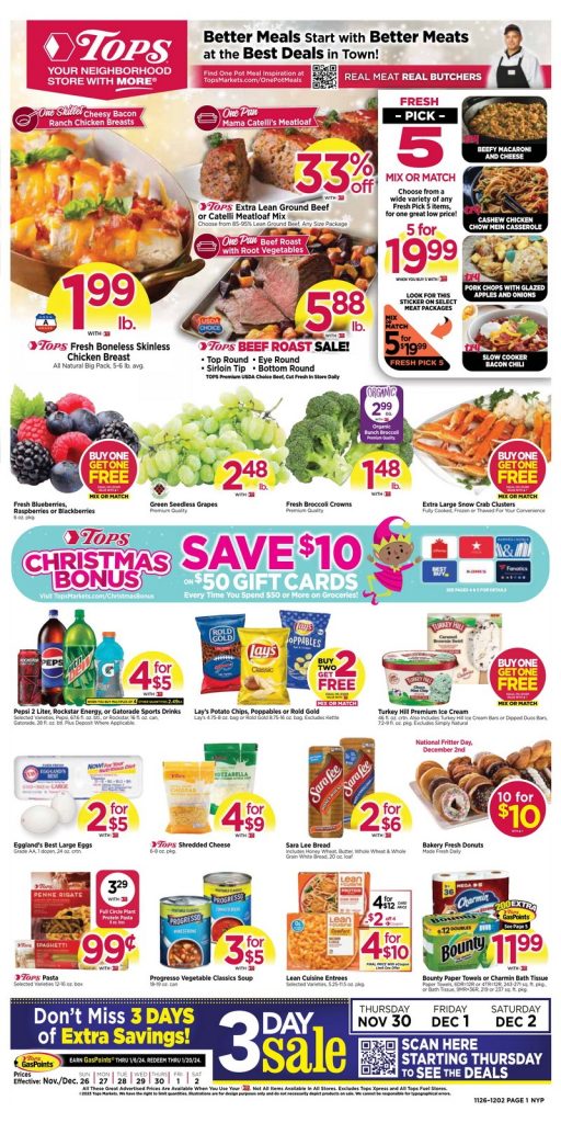 Tops Weekly Ad Nov 26 – Dec 02, 2023