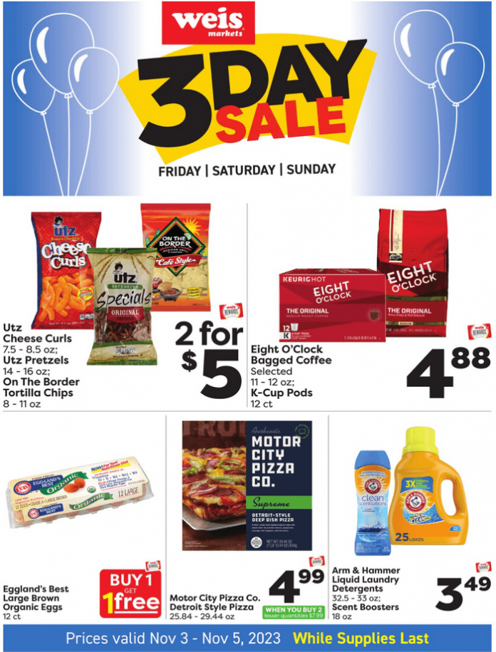 Weis Markets Three Day Ad Nov 03 – Nov 05, 2023