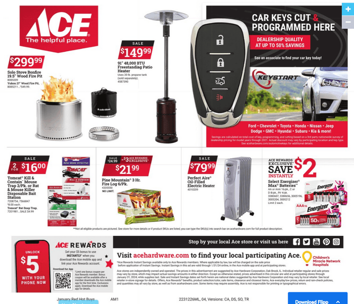 ACE Hardware Monthly Ad Dec 26, 2023 – Jan 31, 2024