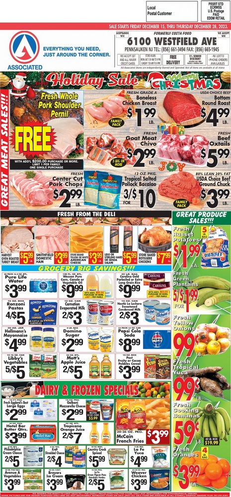 Associated Supermarkets Weekly Ad Dec 15 – Dec 28, 2023