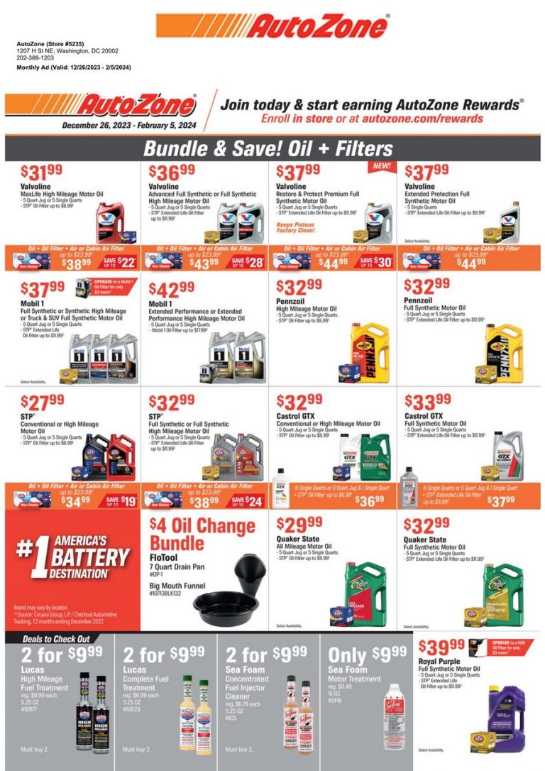 AutoZone Monthly Ad Dec 26, 2023 – Feb 05, 2024