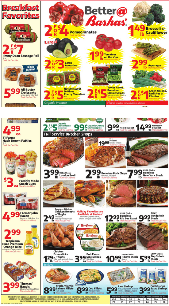 Bashas Weekly Ad Dec 20 – Dec 26, 2023