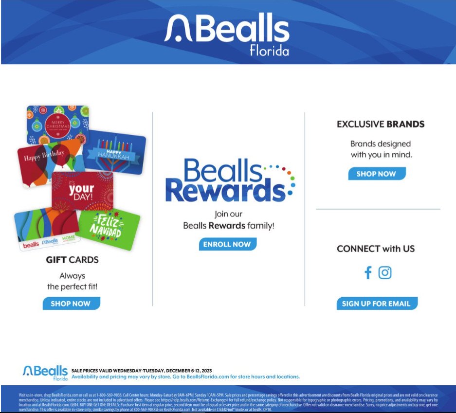 Bealls Weekly Ad Dec 06 – Dec 12, 2023