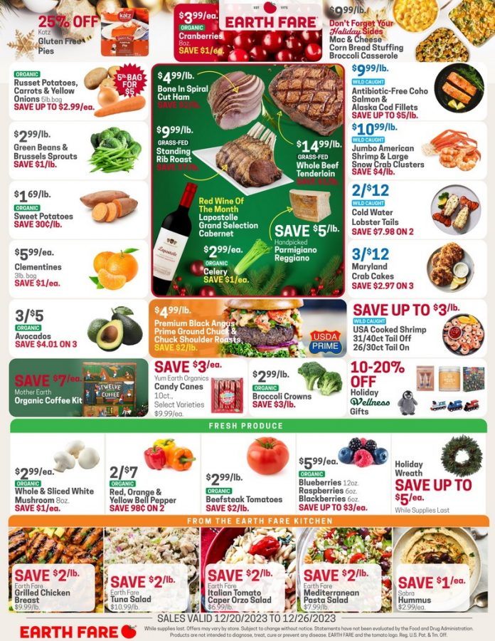Earth Fare Weekly Ad Dec 20 – Dec 26, 2023