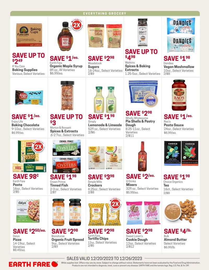 Earth Fare Weekly Ad Dec 20 – Dec 26, 2023