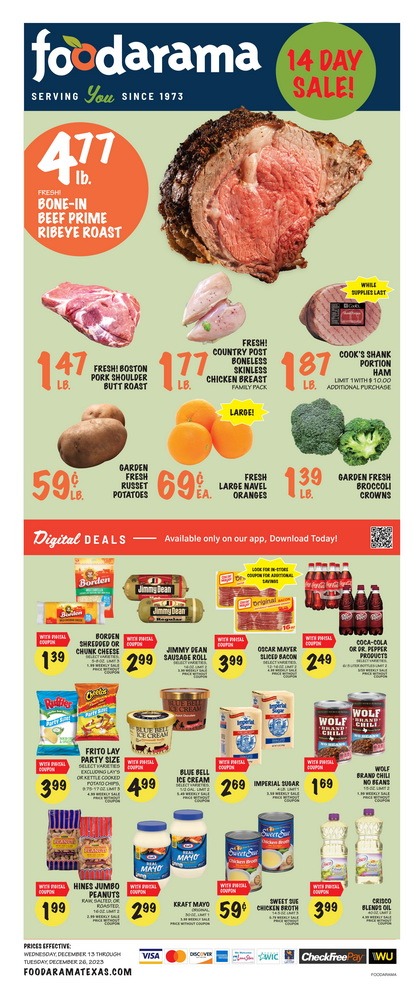 Foodarama Weekly Ad Dec 13 – Dec 26, 2023