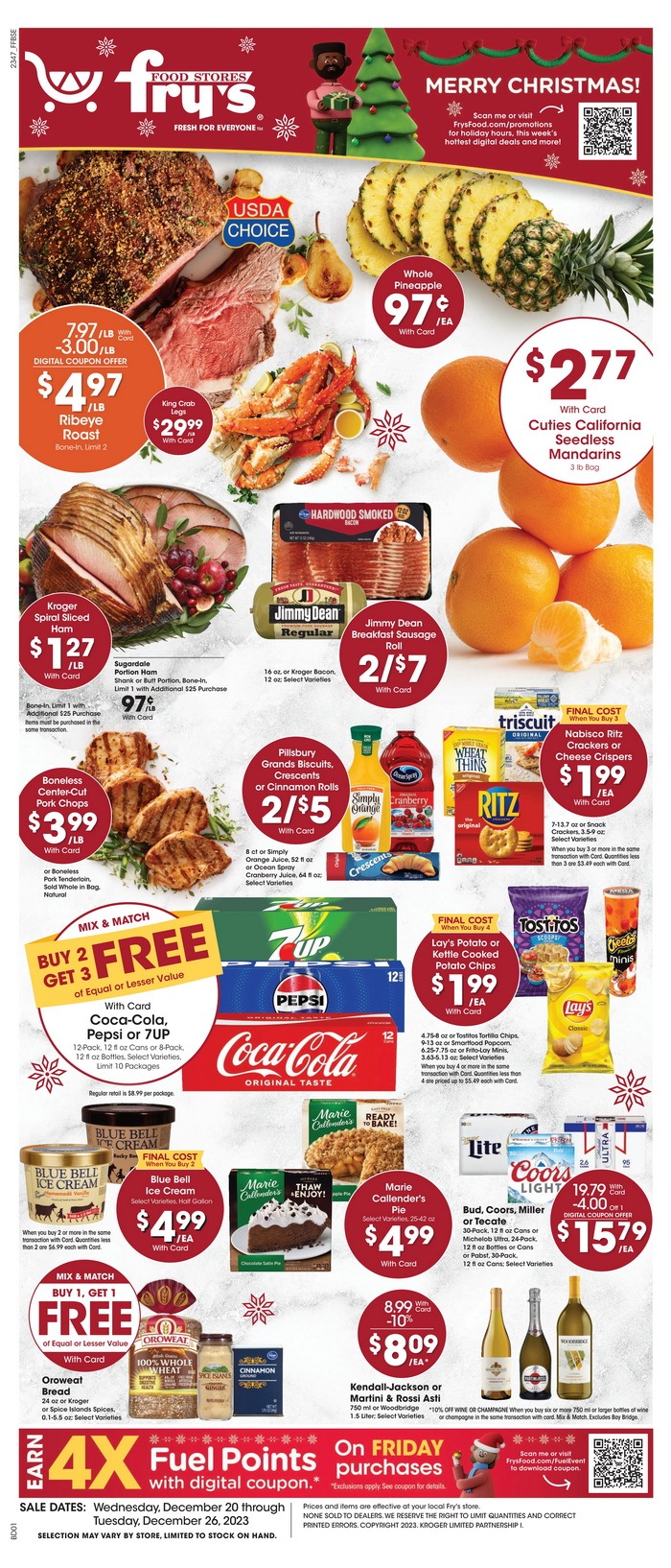 Fry's Food Weekly Ad Dec 20 – Dec 26, 2023 (Christmas Promotion Included)
