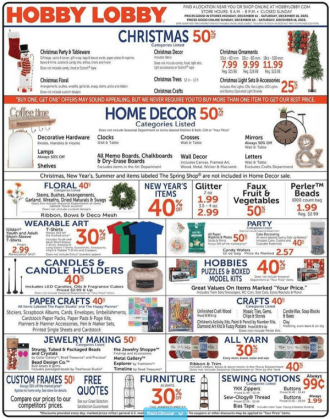 Hobby Lobby Weekly Ad Dec 10 – Dec 16, 2023