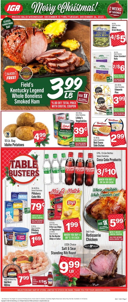 IGA Weekly Ad Dec 13 – Dec 26, 2023 (Christmas Promotion Included)