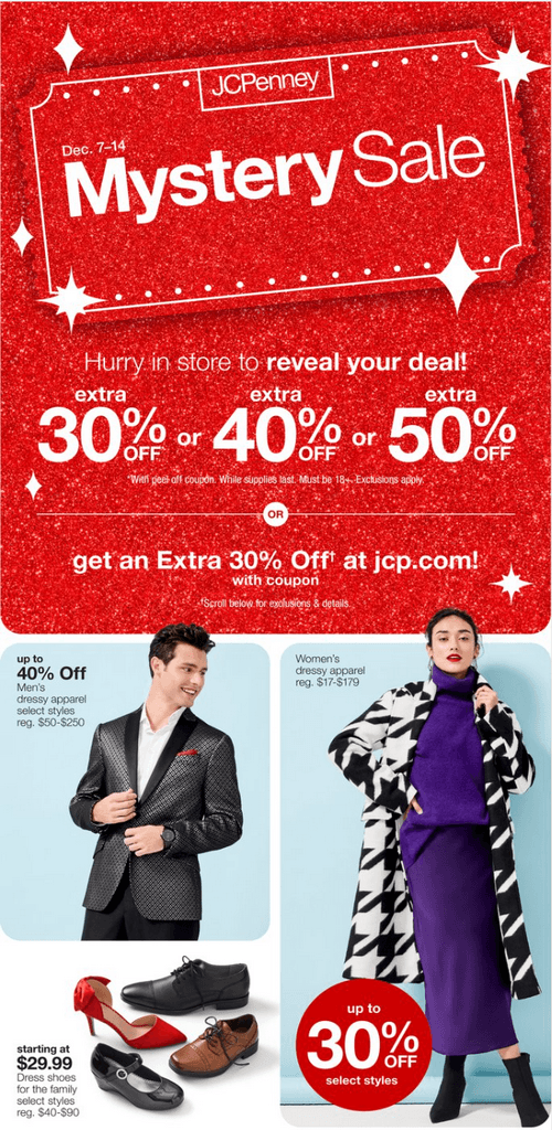 JCPenney Mystery Sale Dec 07 – Dec 14, 2023