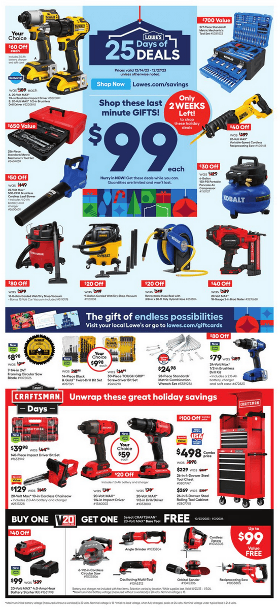 Lowe's Weekly Ad Dec 14 – Dec 27, 2023