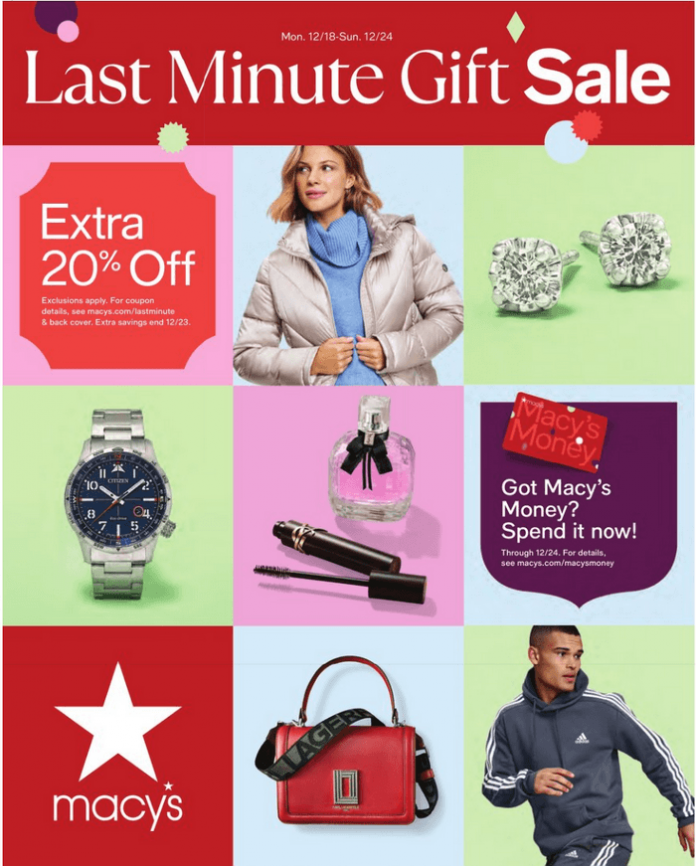 Macy's Last Minute Gift Sale Dec 18 – Dec 24, 2023