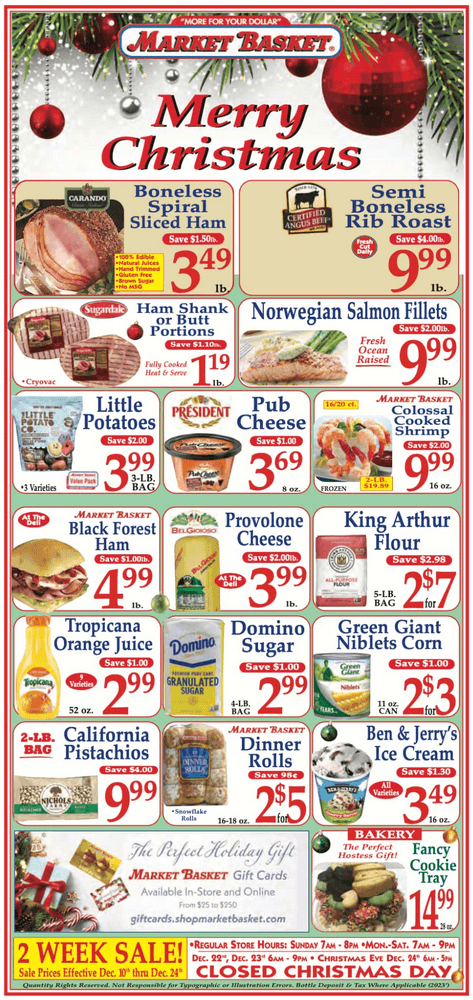 Market Basket Christmas Ad Dec 10 – Dec 24, 2023