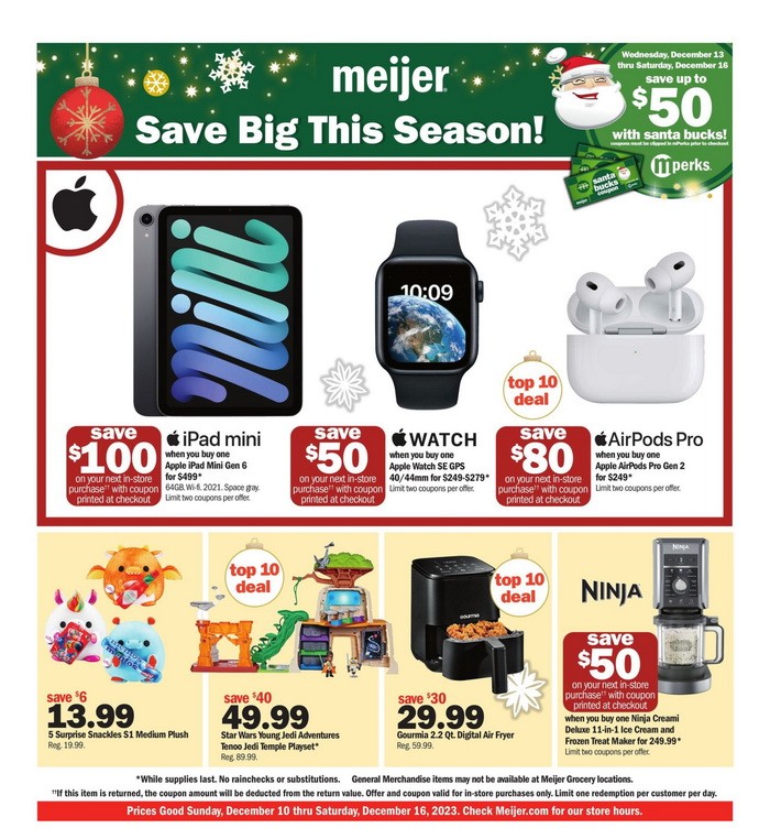 Meijer Holiday Ad Dec 10 – Dec 16, 2023