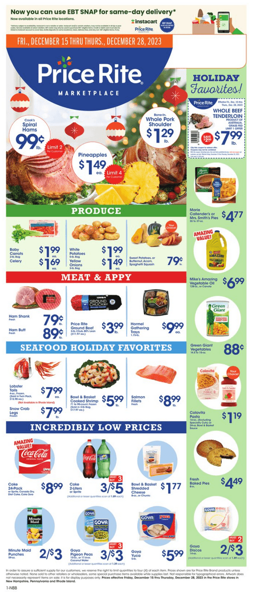 Price Rite Weekly Ad Dec 15 – Dec 28, 2023