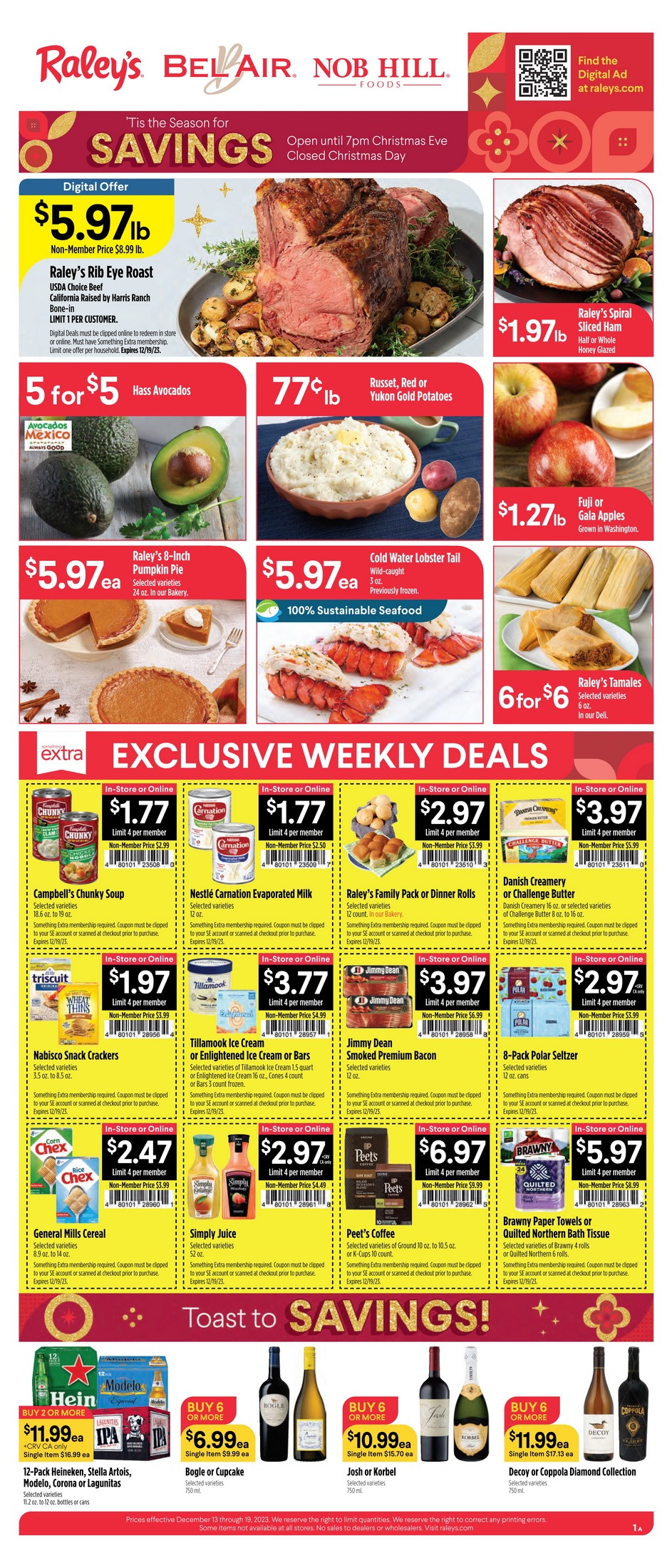Raley's Supermarkets Weekly Ad Dec 13 – Dec 19, 2023