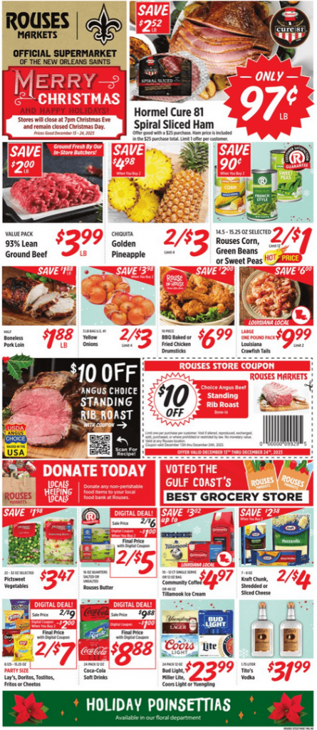 Rouses Weekly Ad Dec 13 – Dec 23, 2023 (Christmas Promotion Included)