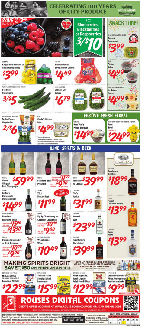 Rouses Weekly Ad Dec 26, 2023 – Jan 03, 2024 (New Year Promotion Included)