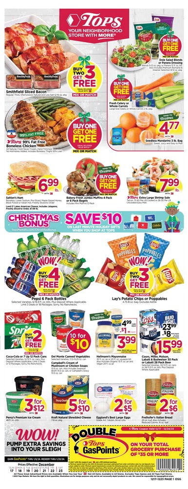 Tops Weekly Ad Dec 17 – Dec 23, 2023 (Christmas Promotion Included)