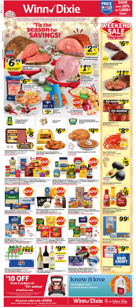 Winn-Dixie Weekly Ad Dec 20 – Dec 26, 2023 (Christmas Promotion Included)