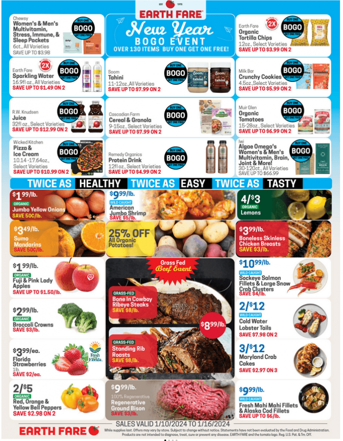Earth Fare Weekly Ad Jan 10 – Jan 16, 2024
