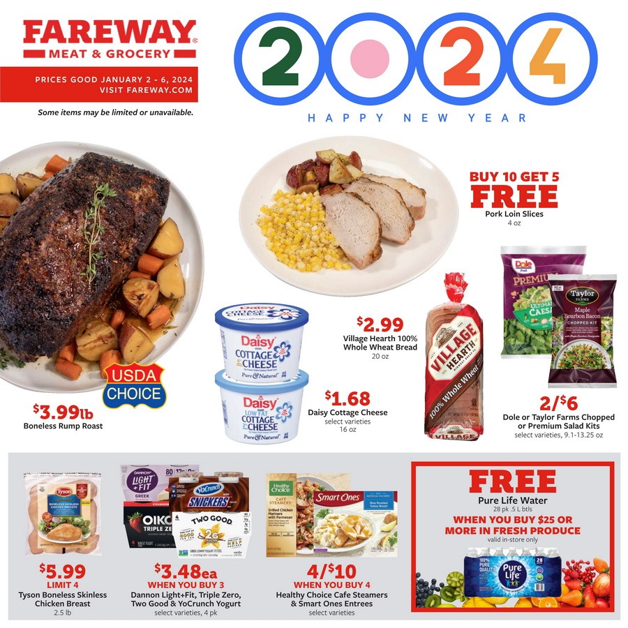 Fareway Weekly Ad Jan 02 – Jan 06, 2024 (New Year Promotion Included)